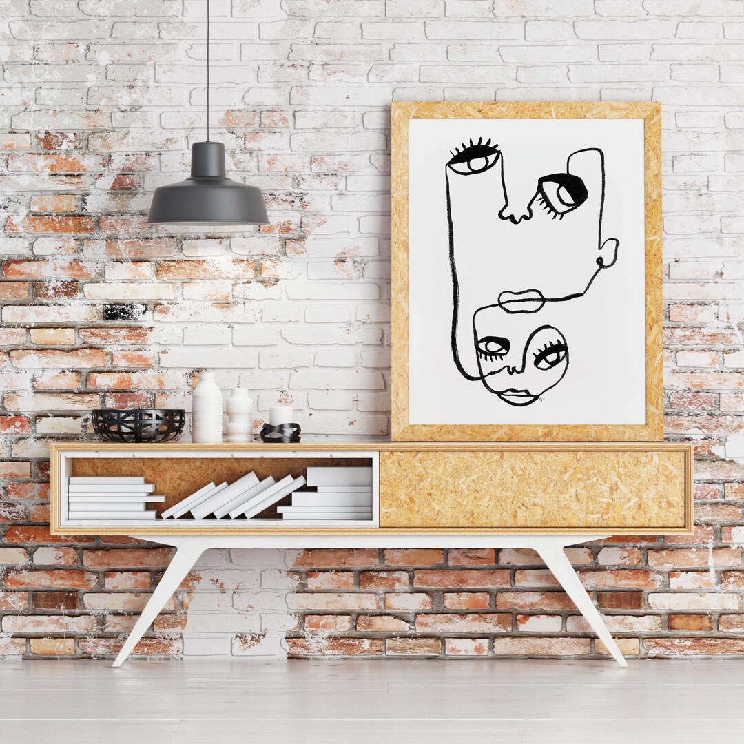 Face Studies by Kate Yarter - Contour Faces Illustration - Minimal Wall ...
