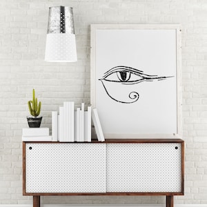 Egyptian Eye Painting - Minimal Egyptian Eye Art Printed on Beautiful ...