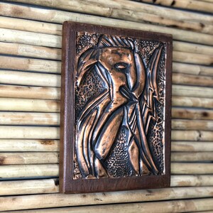 1970s Copper Relief - Vintage Tropical Bird Art - One of a Kind Copper ...
