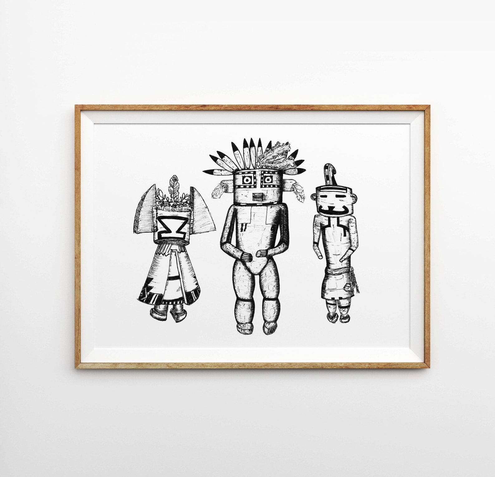 Hopi Kachina Inspired Art Print Hand-illustrated Hopi | Etsy