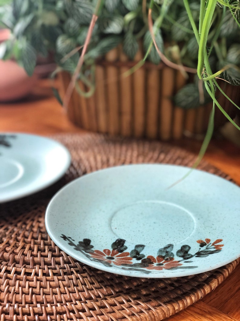 VINTAGE Japanese Plate Set Blue Speckled Stone Plates With - Etsy
