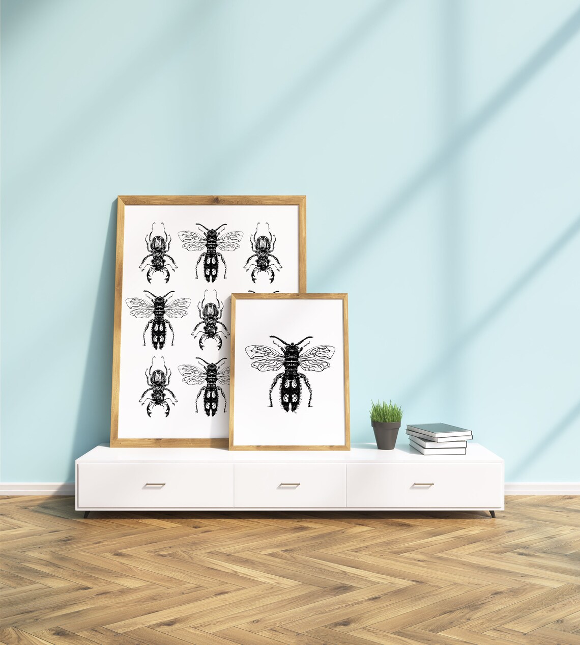 Hand Painted Art Insect Illustration Botanical Bug Bug Wall | Etsy