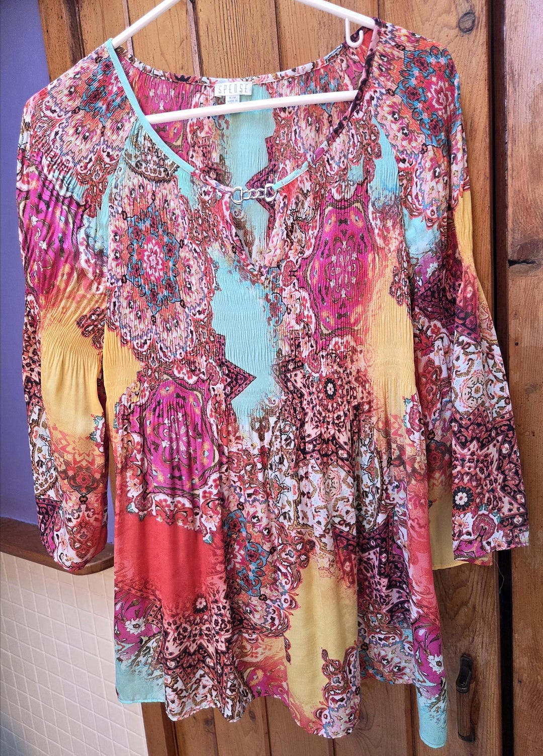 New Colorful Happy Tunic Top Multi-fun Spense Medium Pucker Bodice - Etsy