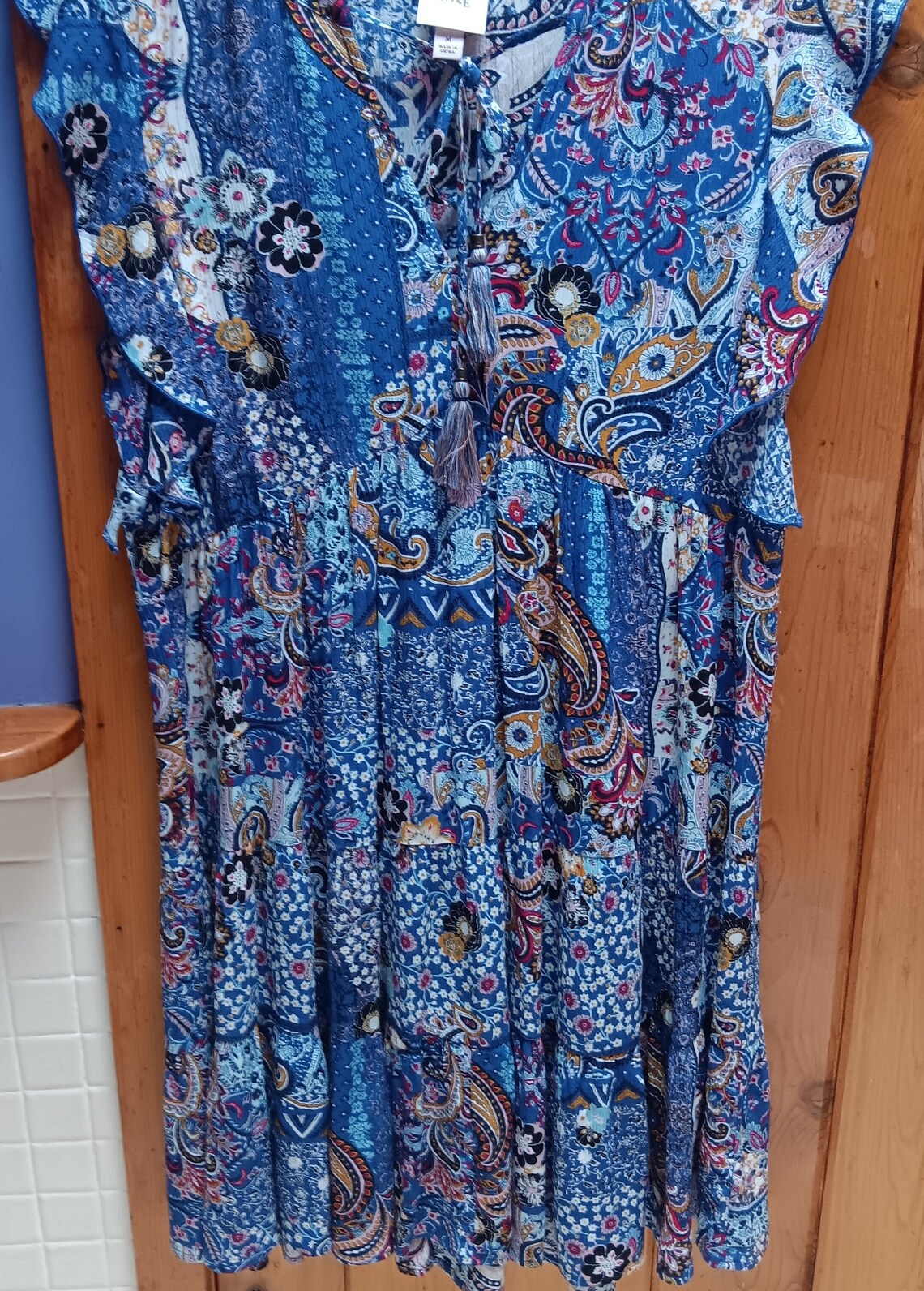 Vintage Knox Rose Boho Party Dress NWOT Rayon Medium Ruffled Ties - Etsy