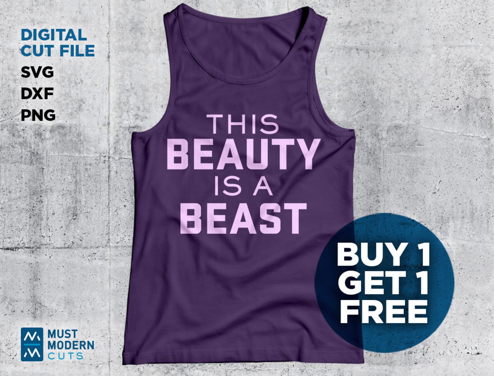 Beauty is a Beast, SVG, DXF, PNG, Cut File, Printable, Fitness, Yoga ...