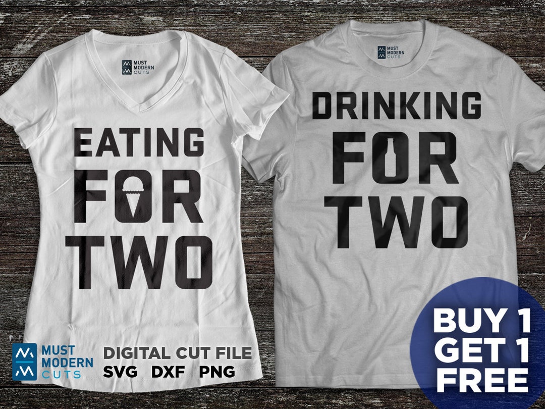 Matching Set Eating for Two Drinking for Two SVG DXF PNG - Etsy