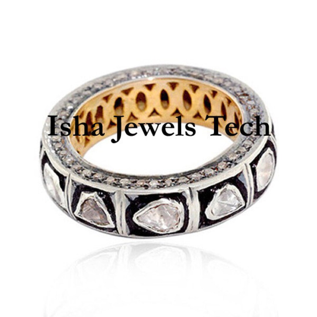 Nature Rose Cut Diamond & Uncut Diamond Polki 925 Sterling - Etsy