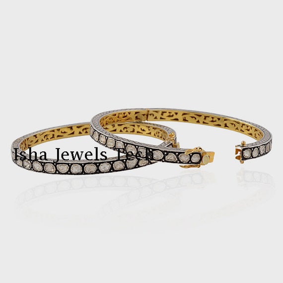 100% Natural Uncut Diamond Polki 18k Gold & 925 Sterling - Etsy