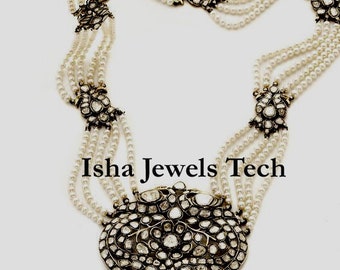 Diamond Necklace Natural Uncut Diamond Polki 925 Sterling - Etsy