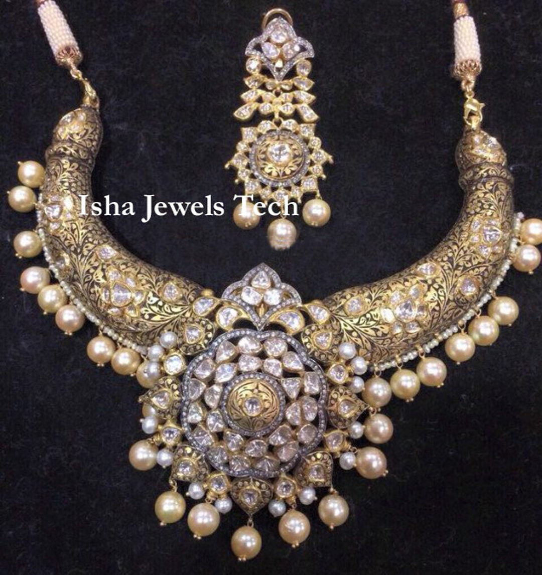 Natural Uncut Diamond Polki & Rose Cut Diamond Pearl 925 - Etsy