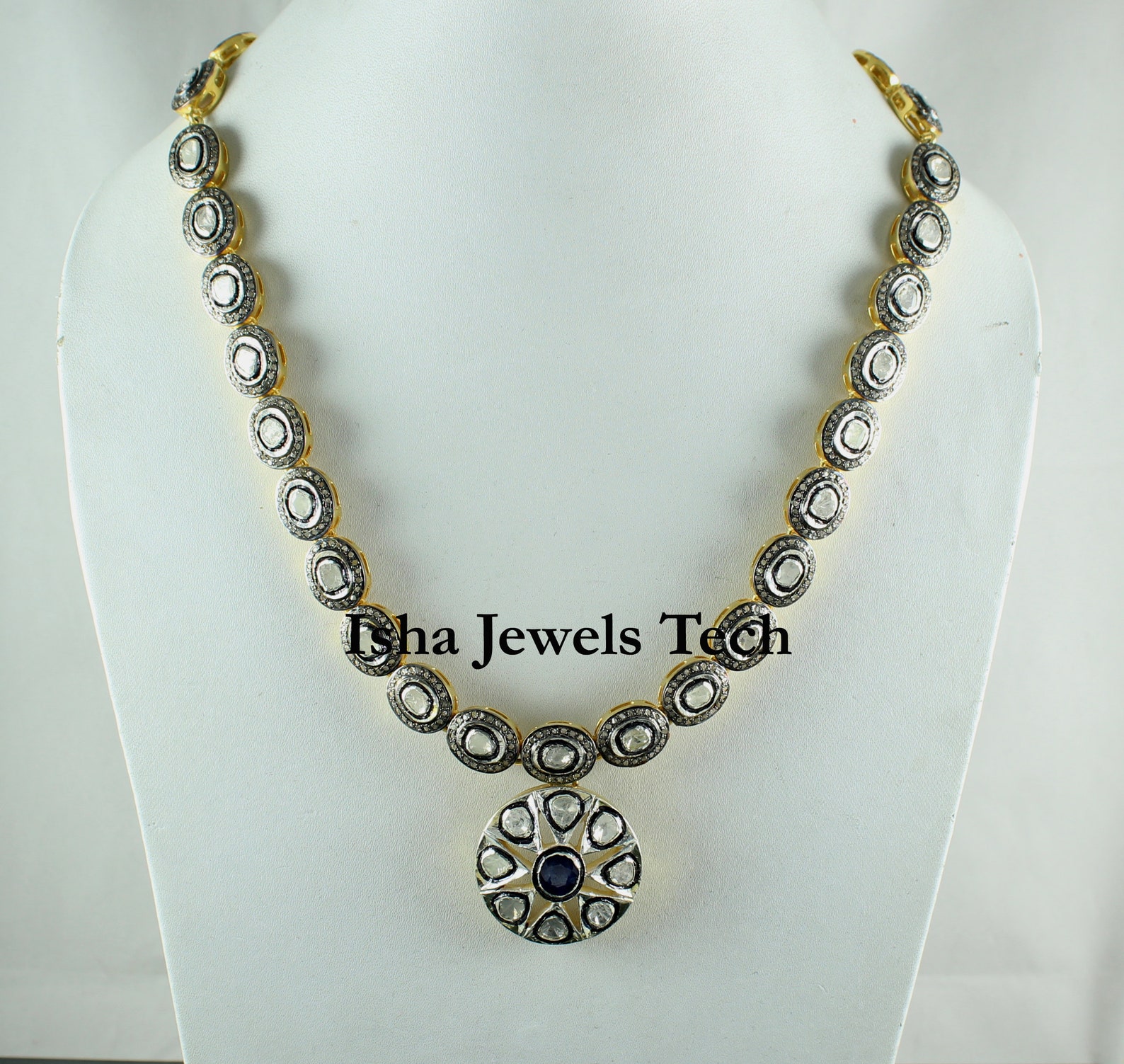 Diamond Necklace Natural Diamond Polki & Rose Cut Diamond - Etsy