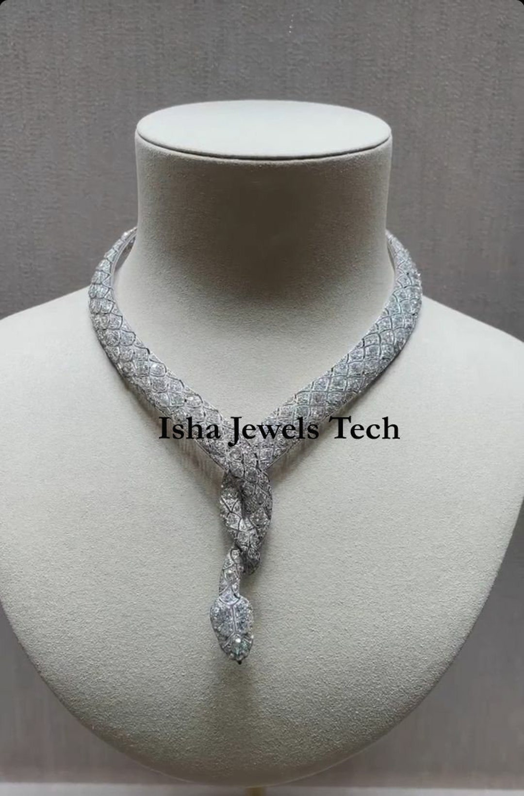 Diamond Snake Necklace Natural Rosecut Diamond 925 Sterling - Etsy