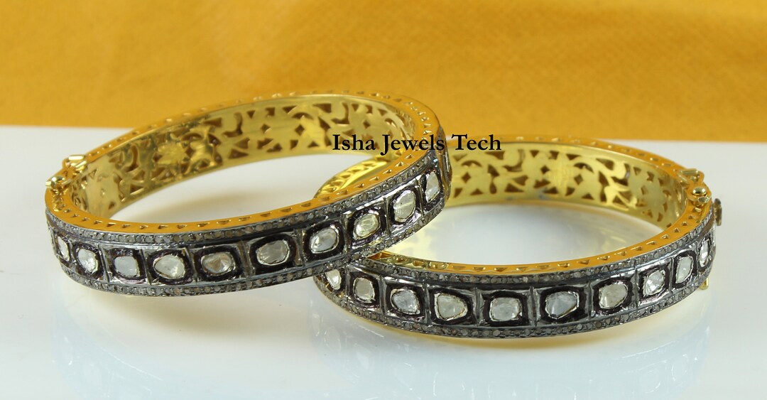 Victorian Natural Rose Cut Diamond & Uncut Diamond Polki Gold - Etsy