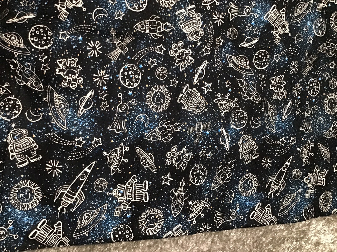 Spaceships Moons Crib Sheet Alien Toddler Fitted Sheet Asteroid Nursery ...
