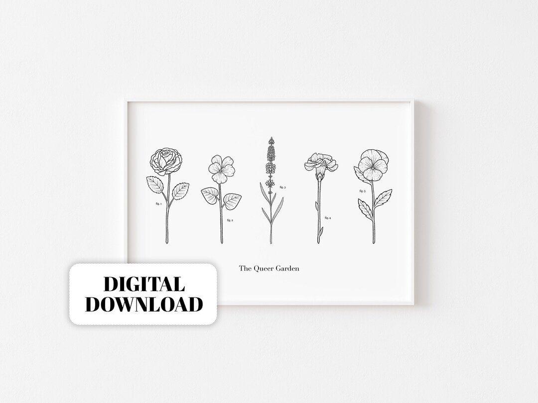 The Queer Garden DIGITAL DOWNLOAD Vintage Botanical Art, Sapphic, Gay ...