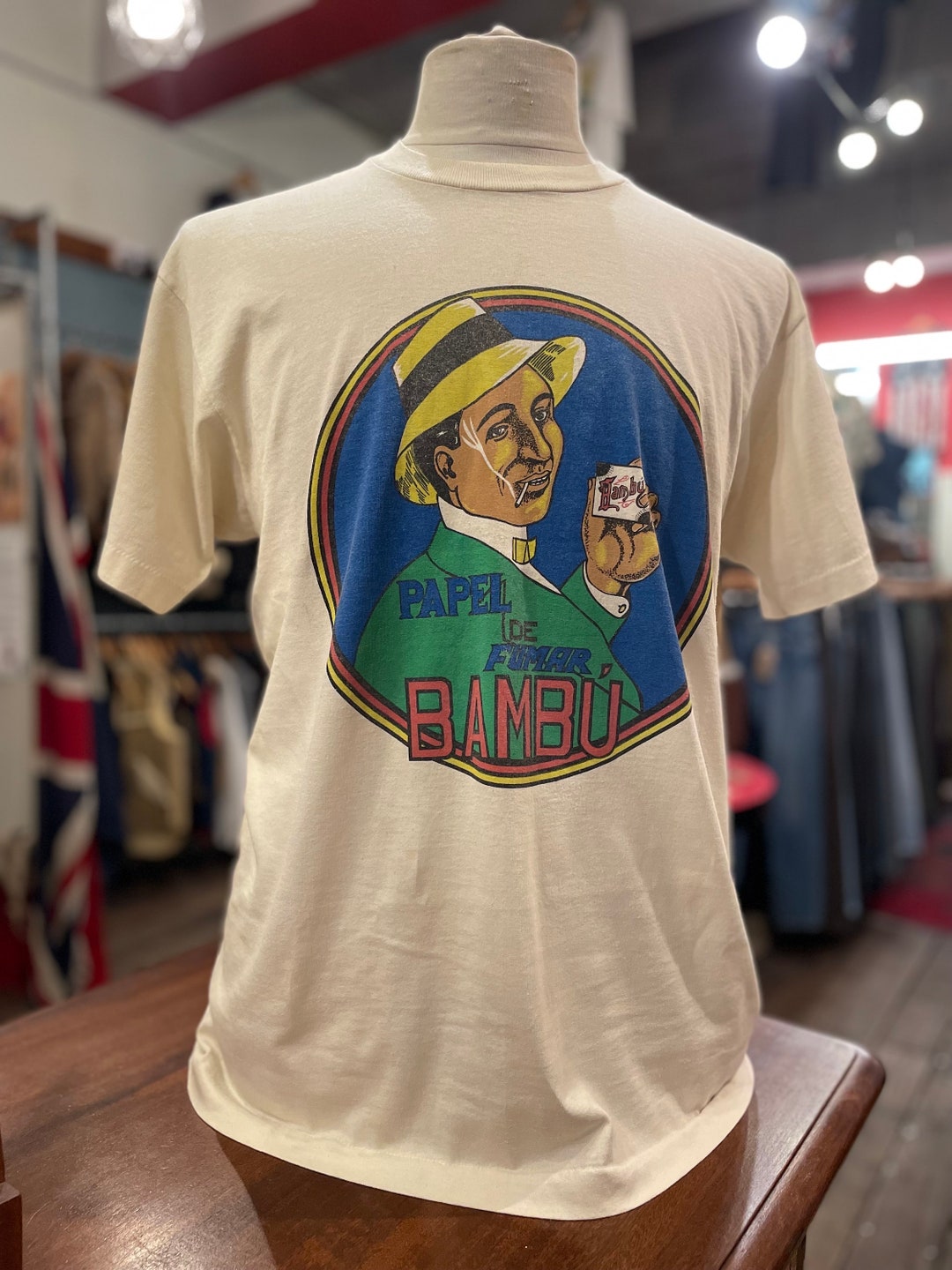 Vintage Circa 1980s/90s Papel De Fumar Bambu Single Stitch T Shirt ...