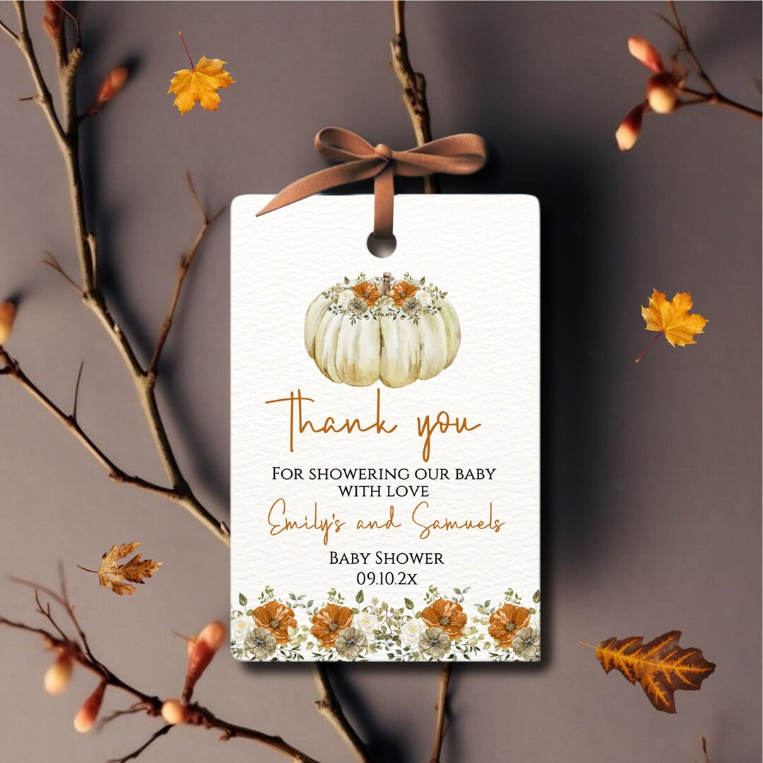 Editable, Fall Baby Shower Tags, Favor Tags, Goodie Bag Tags, Autumn ...