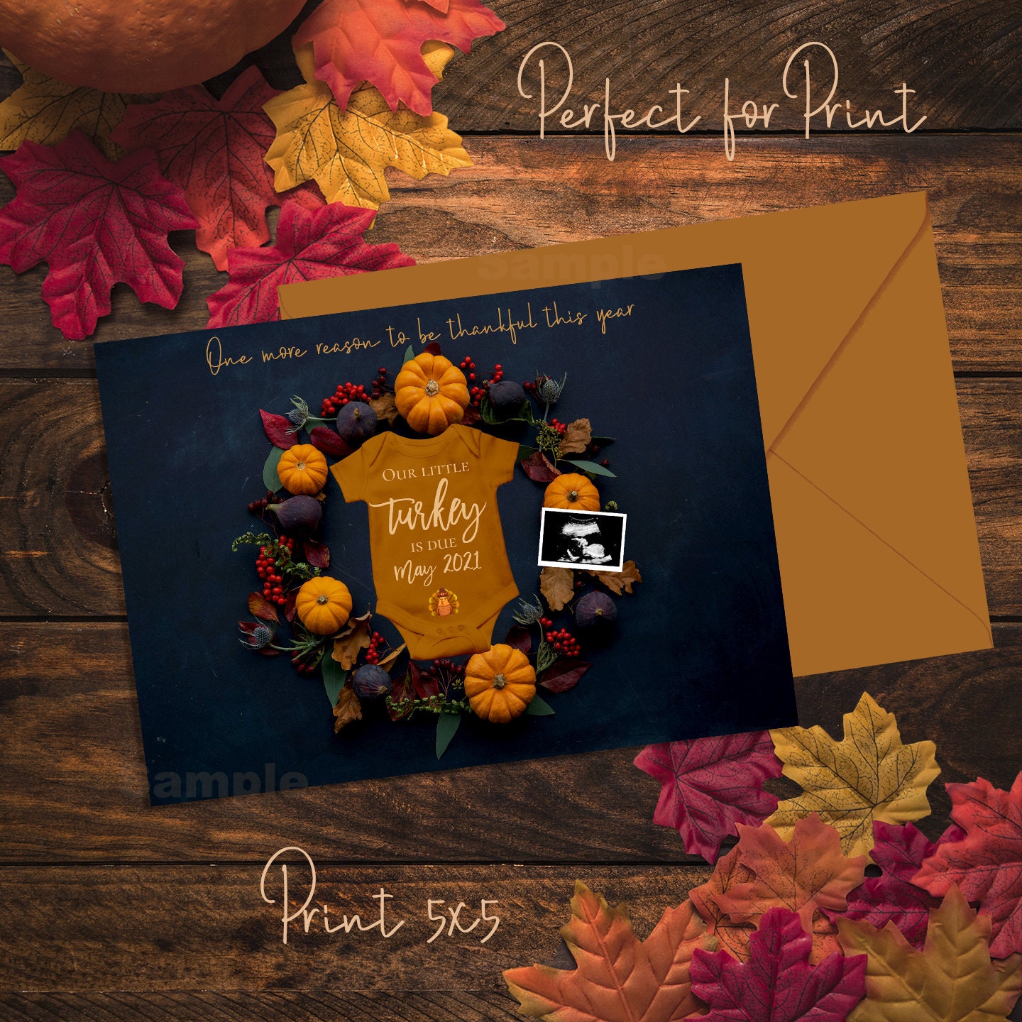 Thanksgiving Pregnancy Announcement Digital Little Turkey - Etsy