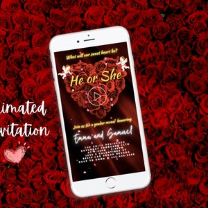 Valentines Day Gender Reveal Invitation, Valentine's Day Baby Shower ...