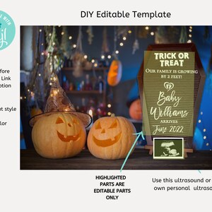 Editable, Halloween Pregnancy Announcement, Digital, Fall, Baby Reveal ...