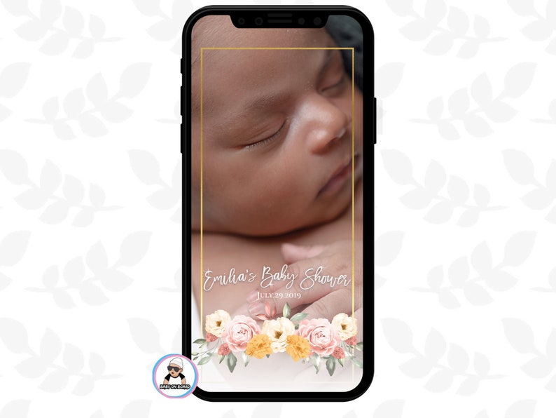 Baby Shower Snapchat Filter Girl Geofilter Floral Summer - Etsy