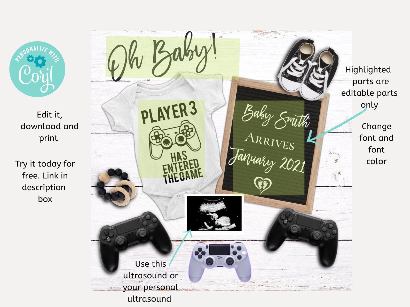 Father's Day Pregnancy Announcement Video Game It's - Etsy