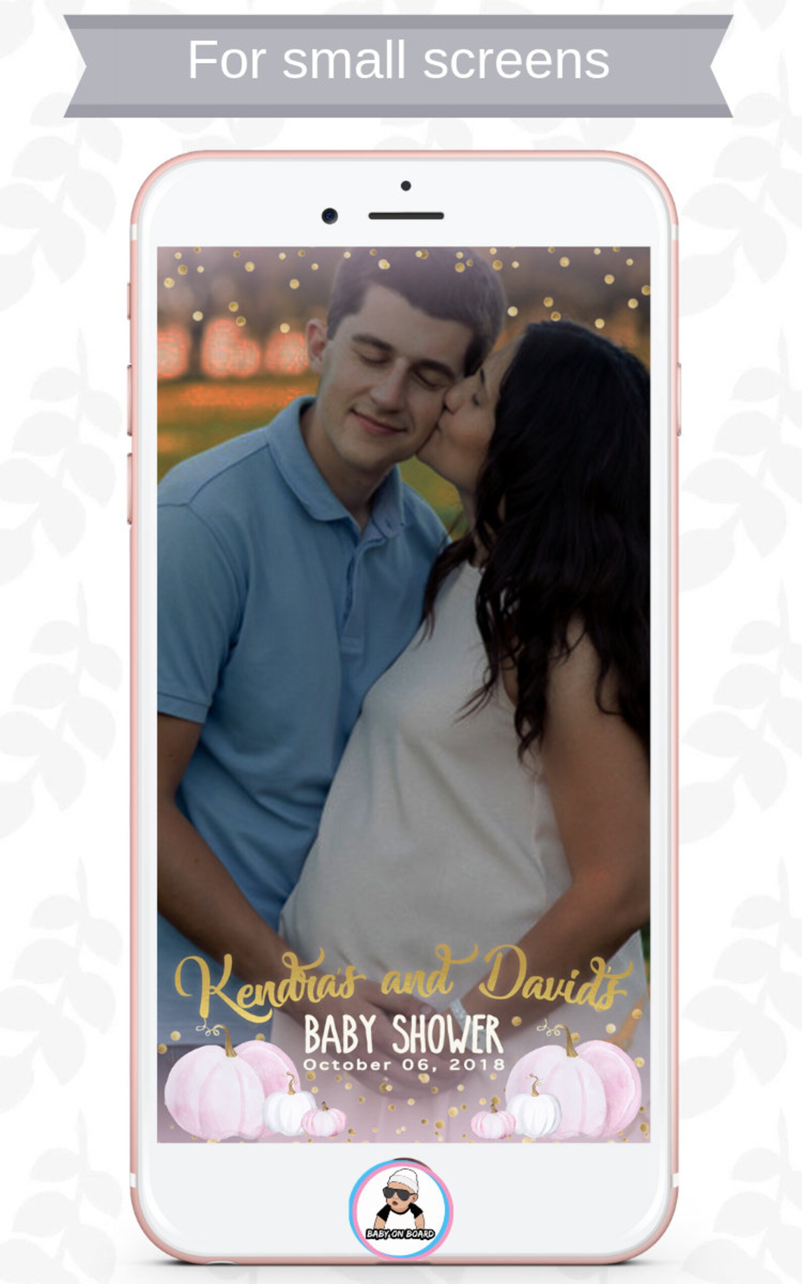 Baby Shower Snapchat Filter Girl Pumpkin Filter Geotag - Etsy