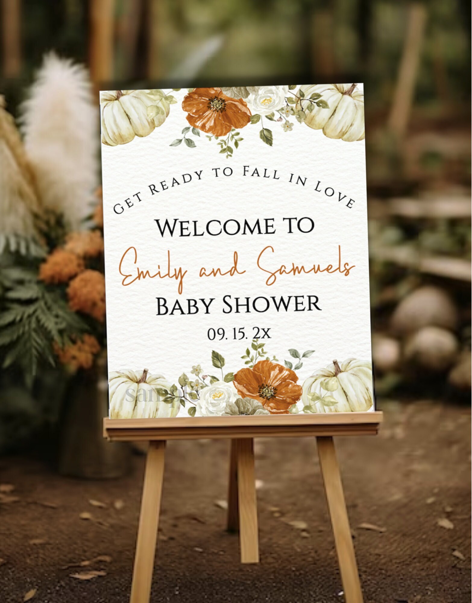 Get Ready to Fall in Love Baby Shower Welcome Sign, Editable, Fall ...