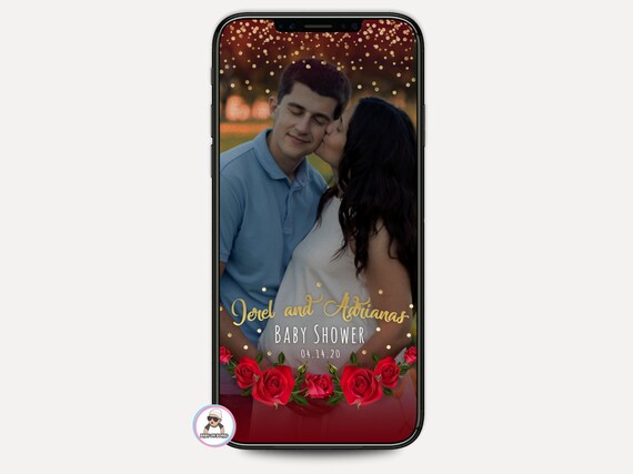 Baby Shower Snapchat Filter Red Rose Theme Party - Etsy