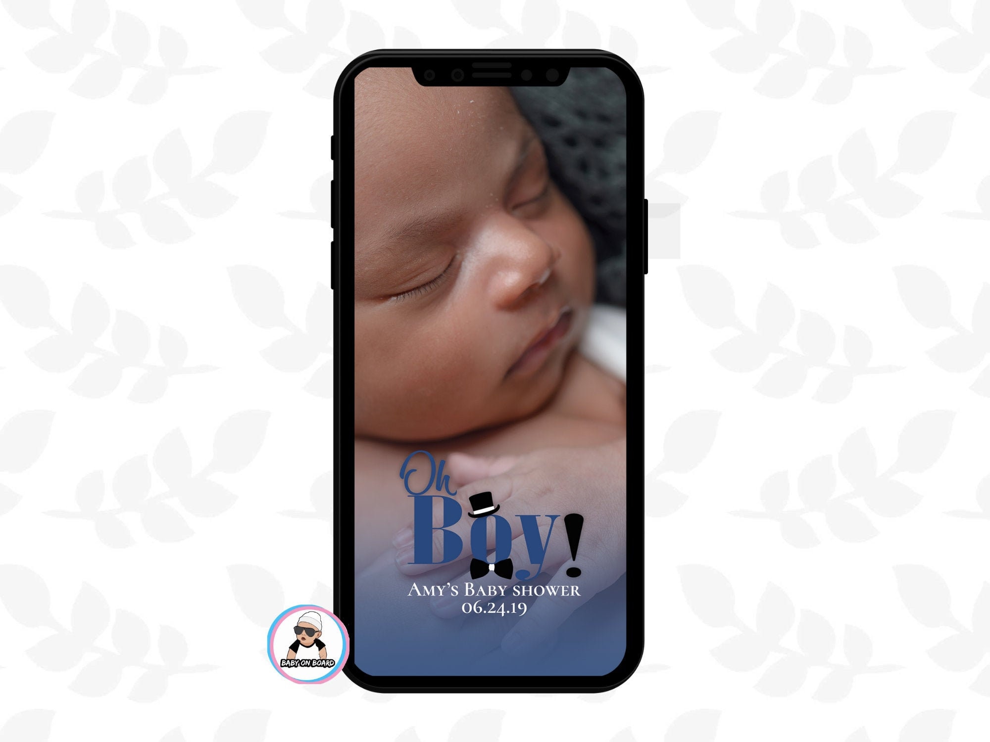 Baby Shower Snapchat Filter, Boy, Baby Shower Filter, Geofilter, Hat ...