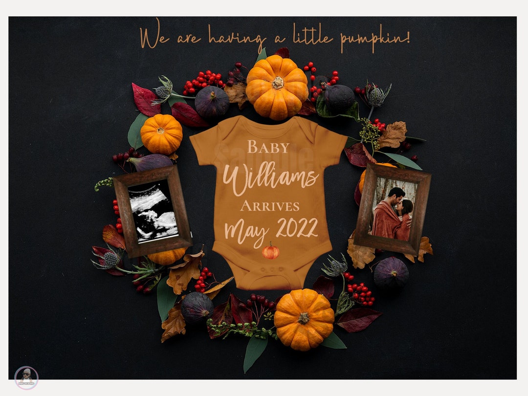 Personalized, Fall Pregnancy Announcement, Digital, Baby Reveal, Autumn ...