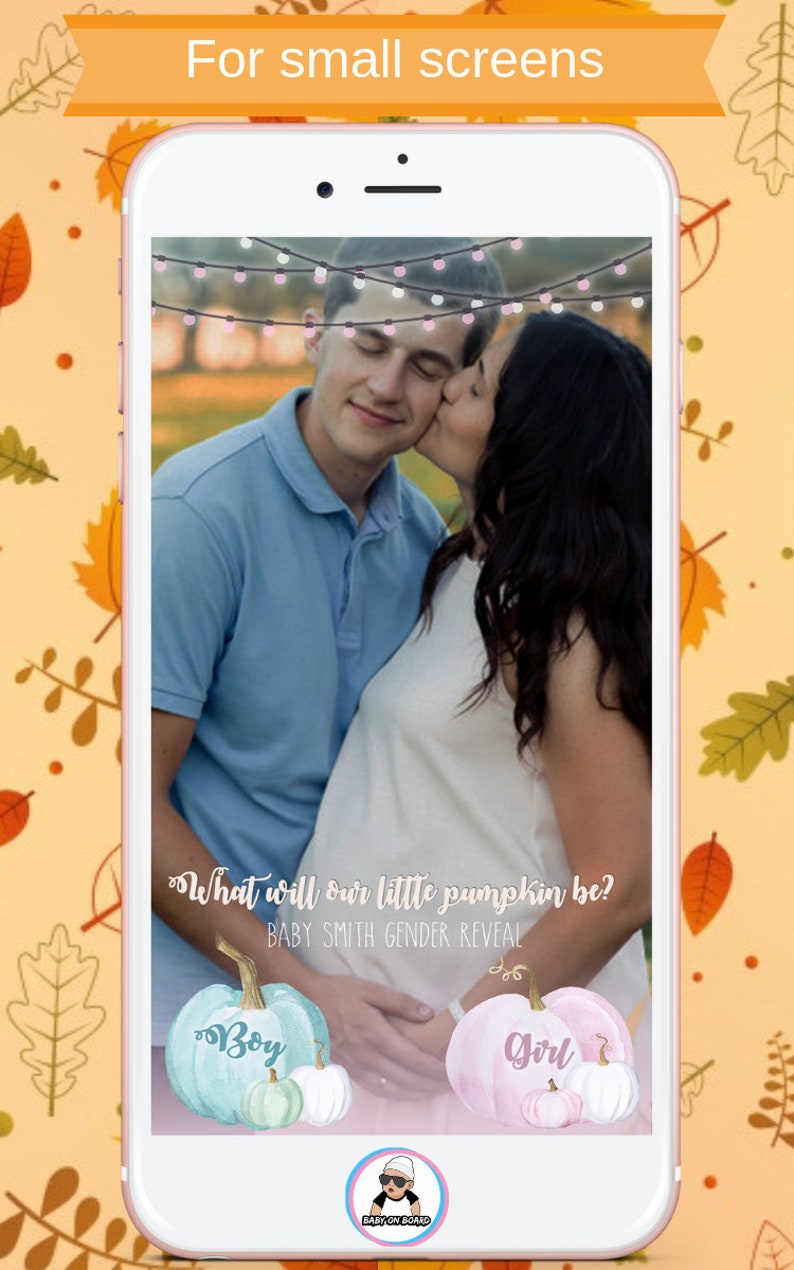 Gender Reveal Filter - Baby Shower Snapchat Filter- Fall - What Will ...