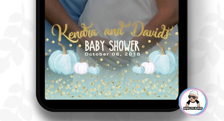 Baby Shower Snapchat Filter Boy Pumpkin Filter Geotag | Etsy