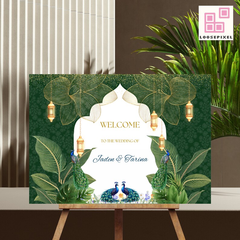 Indian Welcome Sign Digital File Customise Wedding Bride Groom Sign ...