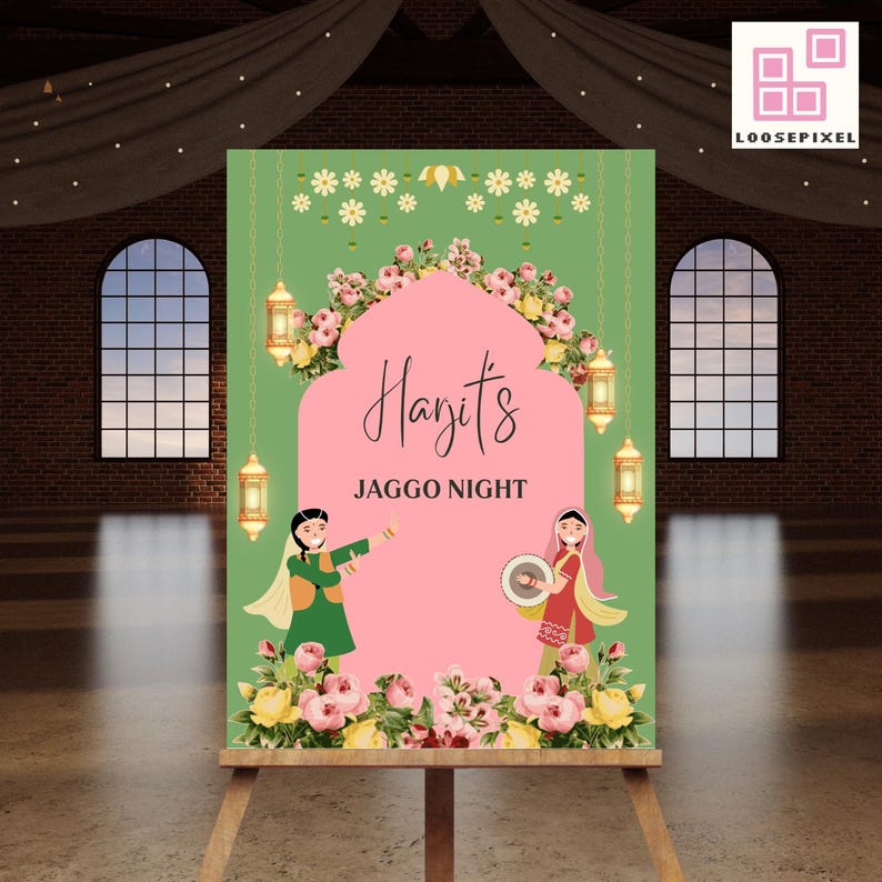 Jaggo Welcome Sign | Digital File | Customise | Traditional Party ...