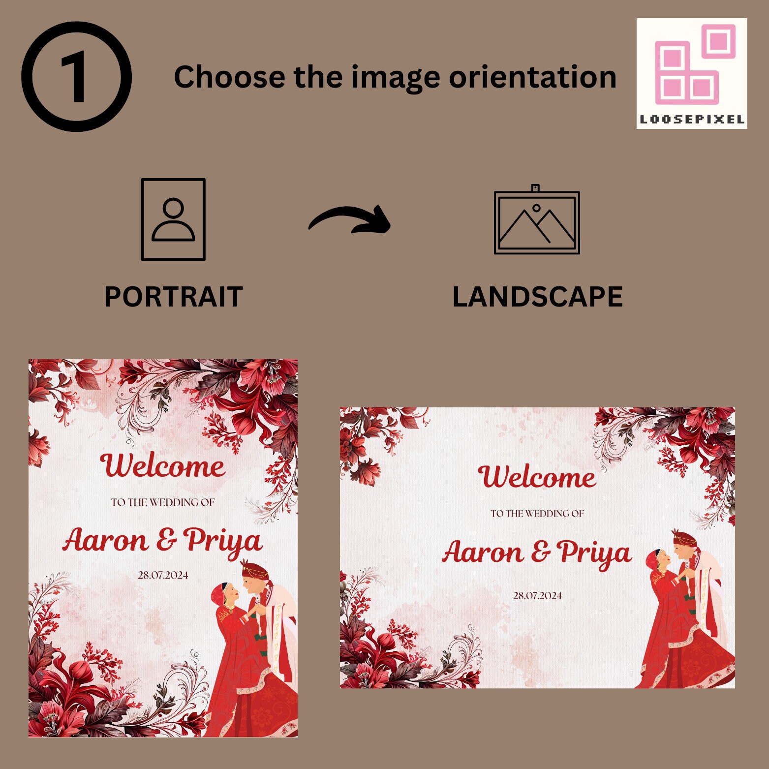 Indian Welcome Sign | Digital File | Customise | Wedding Bride Groom ...