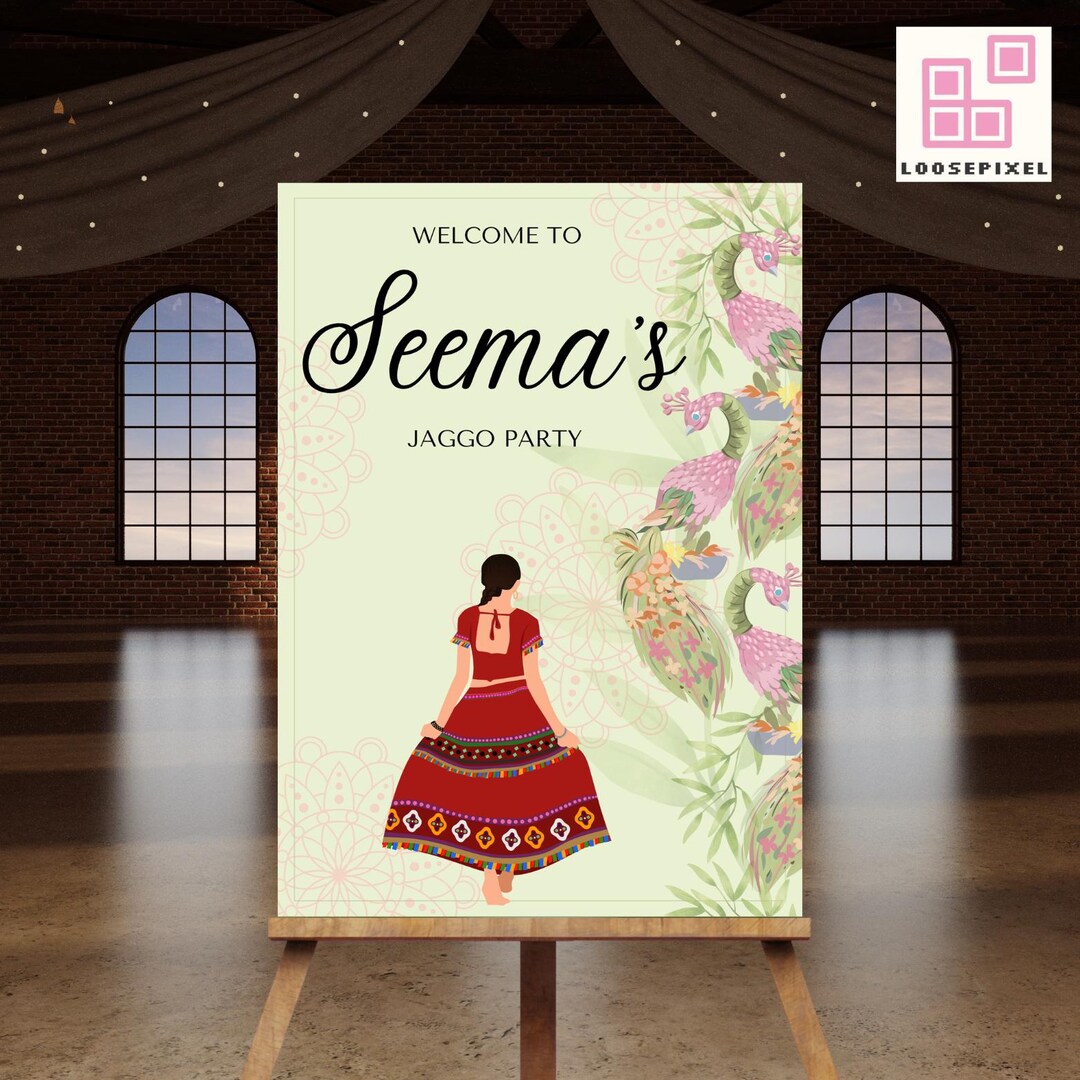 Jaggo Welcome Sign Digital File Customise Traditional Party Occasion ...