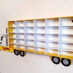 Toy Car Storage Shelf for Hot Wheels Car 30 Section TRAILER Monster ...