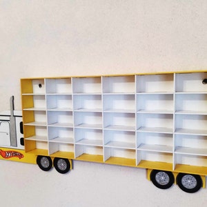 Toy Car Storage Shelf for Hot Wheels Car 30 Section TRAILER Monster ...