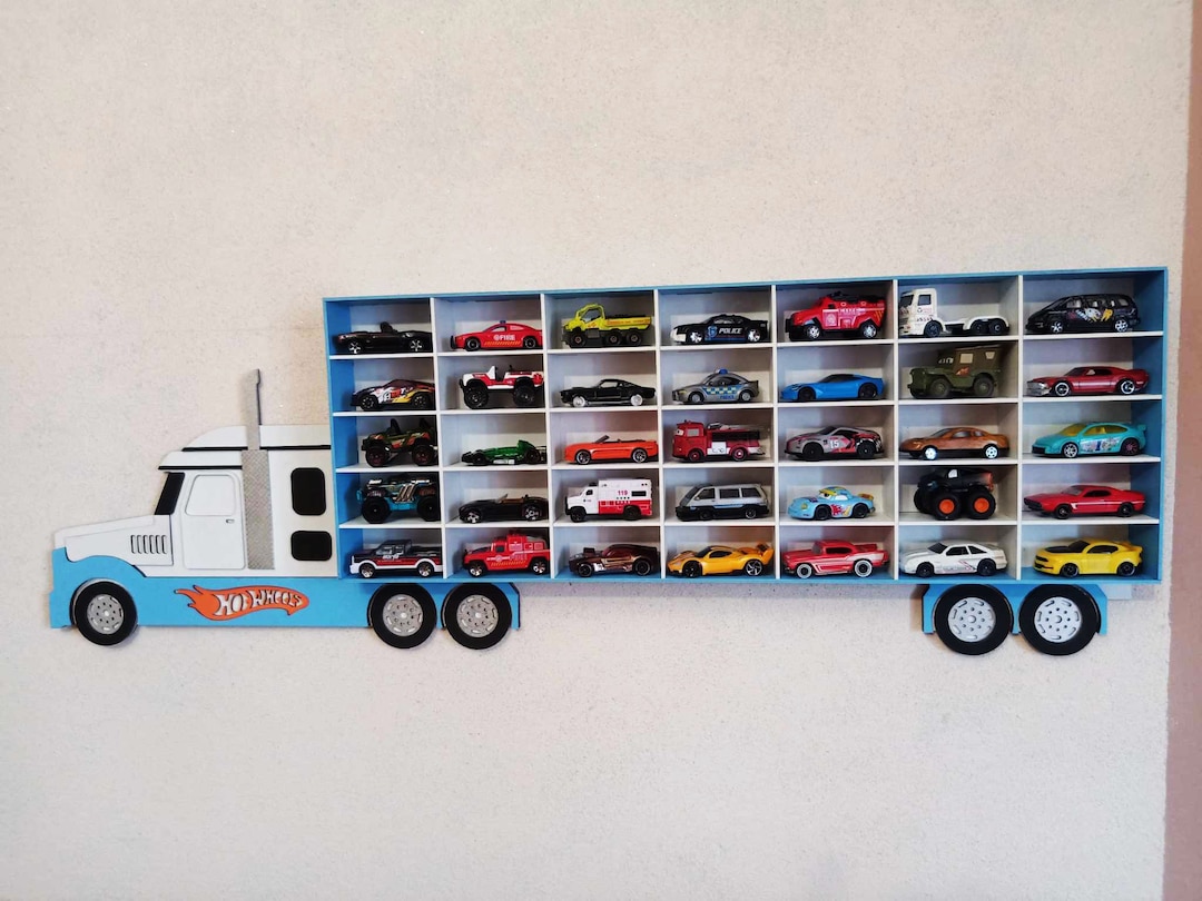Toy Shelf Storage Hot Wheels Car 35 Section Playroom Storage Truck Toy ...