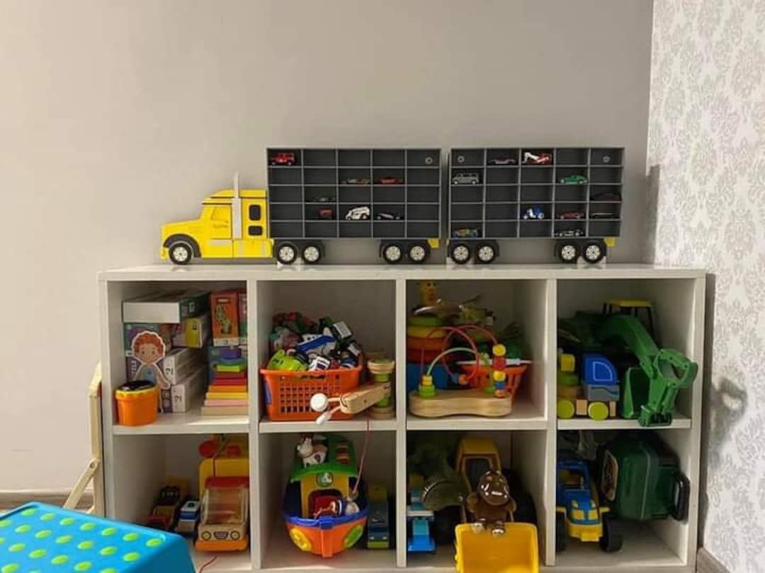 Toy Shelf Storage for Hot Wheels Car 60 Section Playroom Storage Truck ...