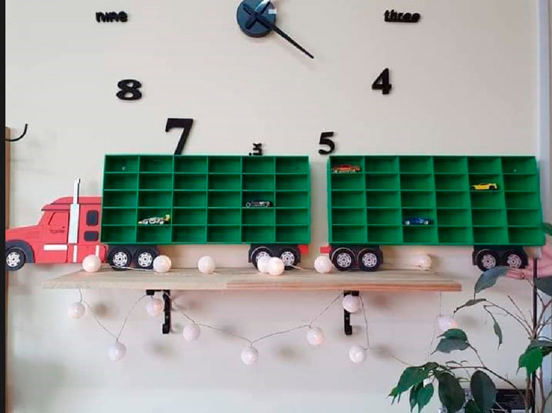 Toy Car Storage Shelf for Hot Wheels Car 60 Section Playroom Storage ...