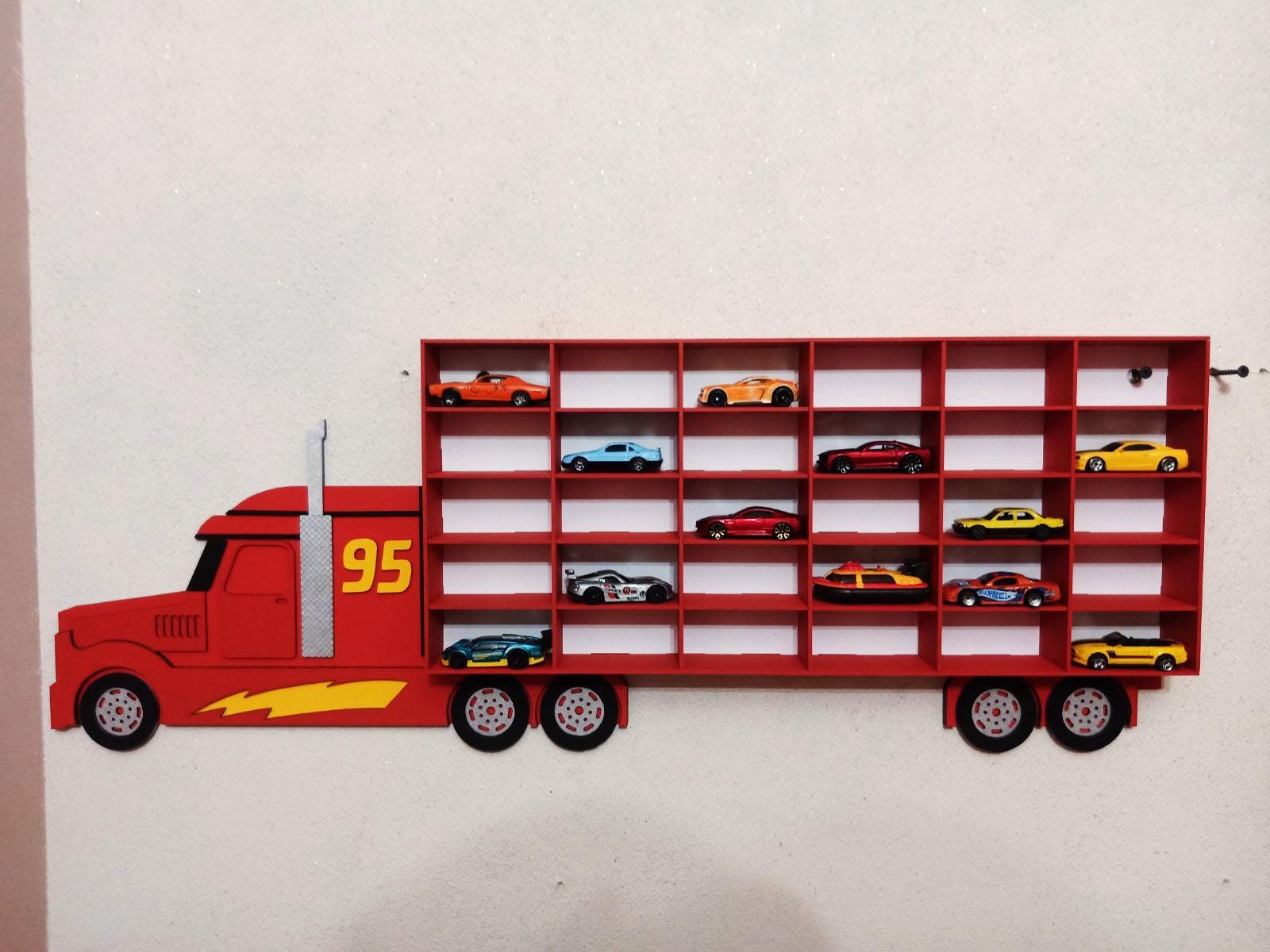 Mack Truck Cars Toy Shelf Storage for Cars Toddler Boy Gift Display ...