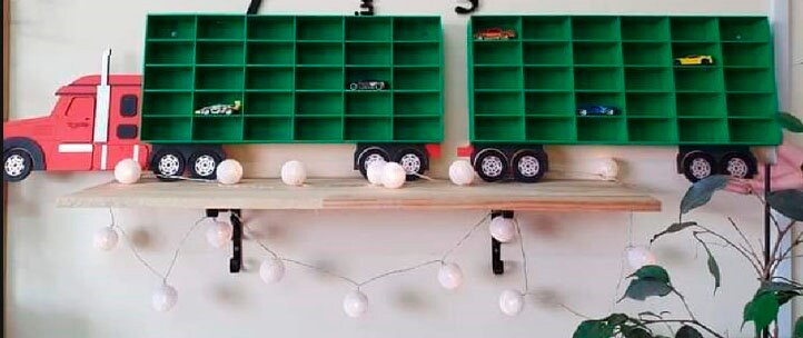 Toy Car Storage Shelf for Hot Wheels Car 60 Section Playroom Storage ...