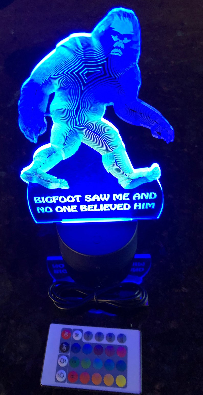 Big Foot Sasquatch 3D LED Light With Remote Control - Etsy