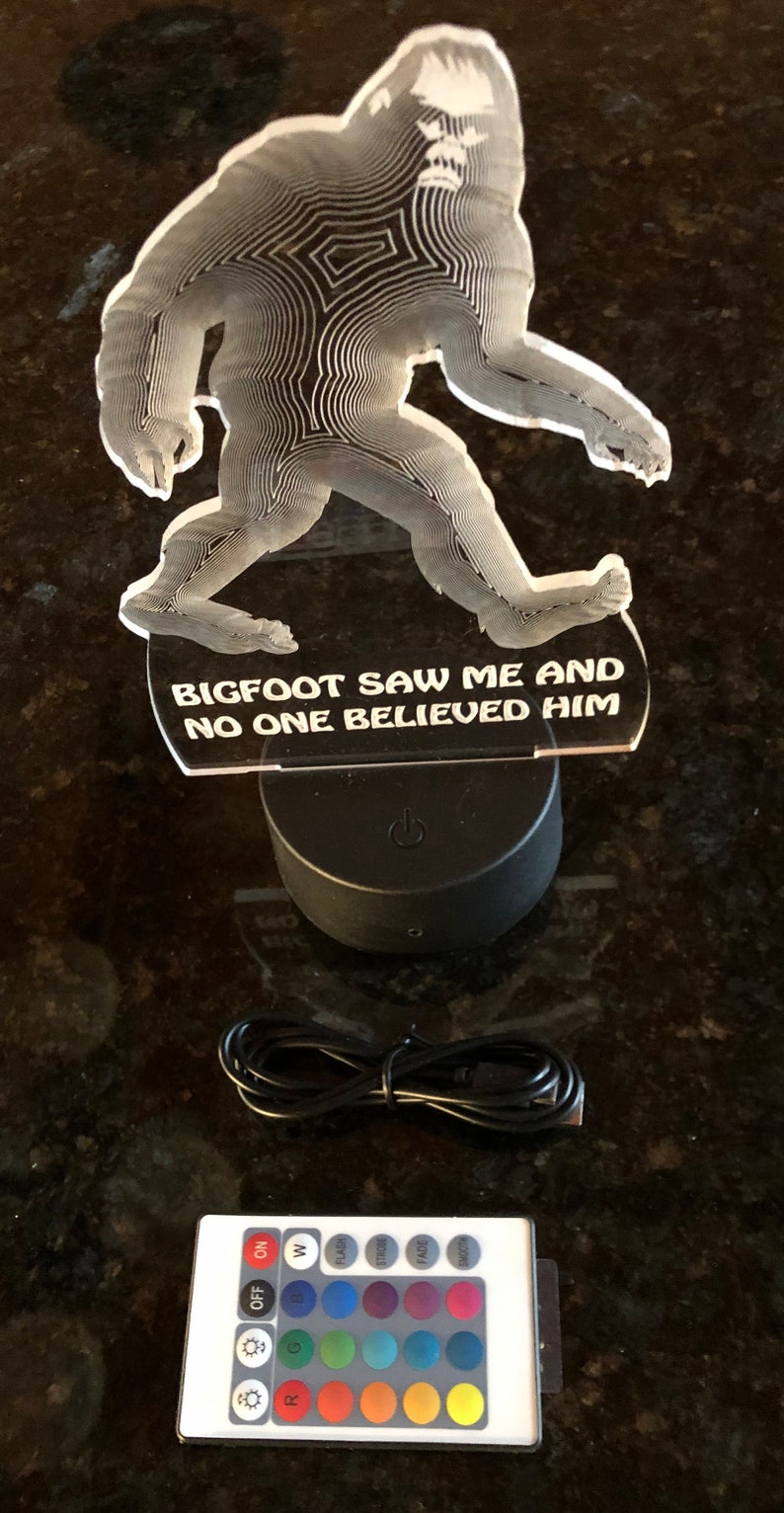 Big Foot Sasquatch 3D LED Light With Remote Control - Etsy