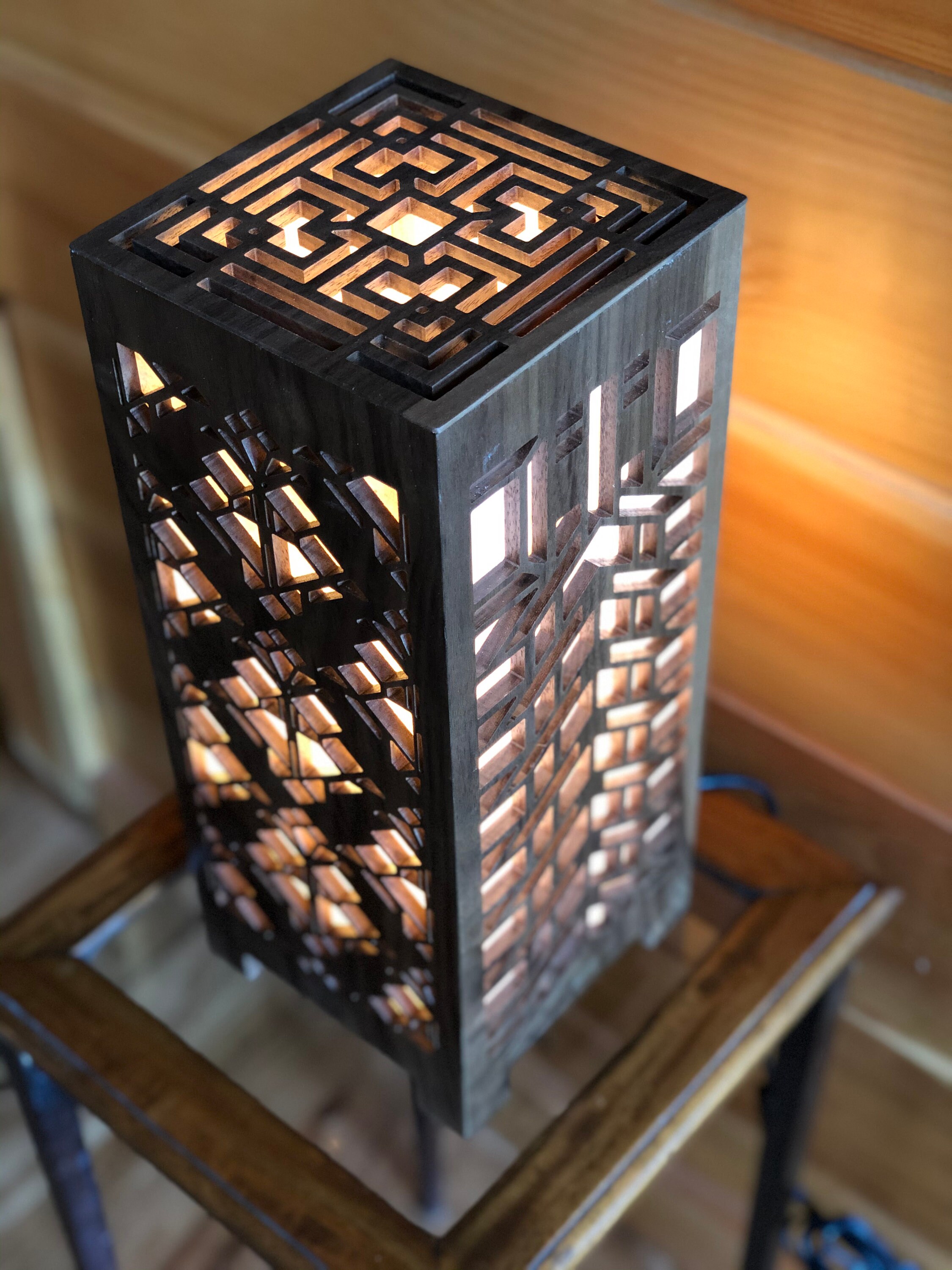 Buy Lightbox Accent Lamp Solid Black Walnut (design # 4) Online in ...