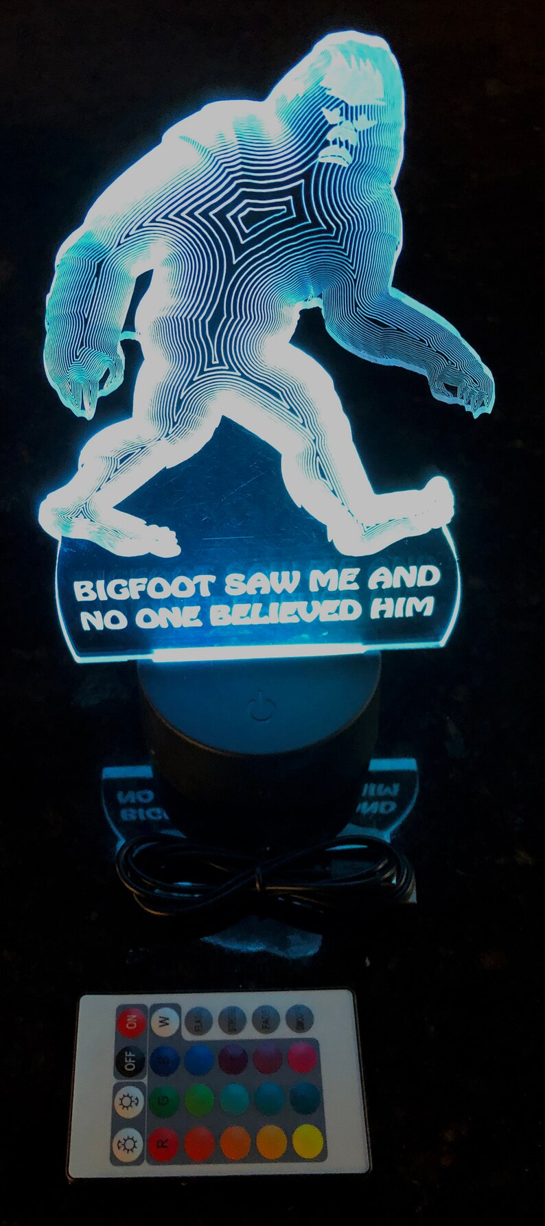 Big Foot Sasquatch 3D LED Light With Remote Control - Etsy