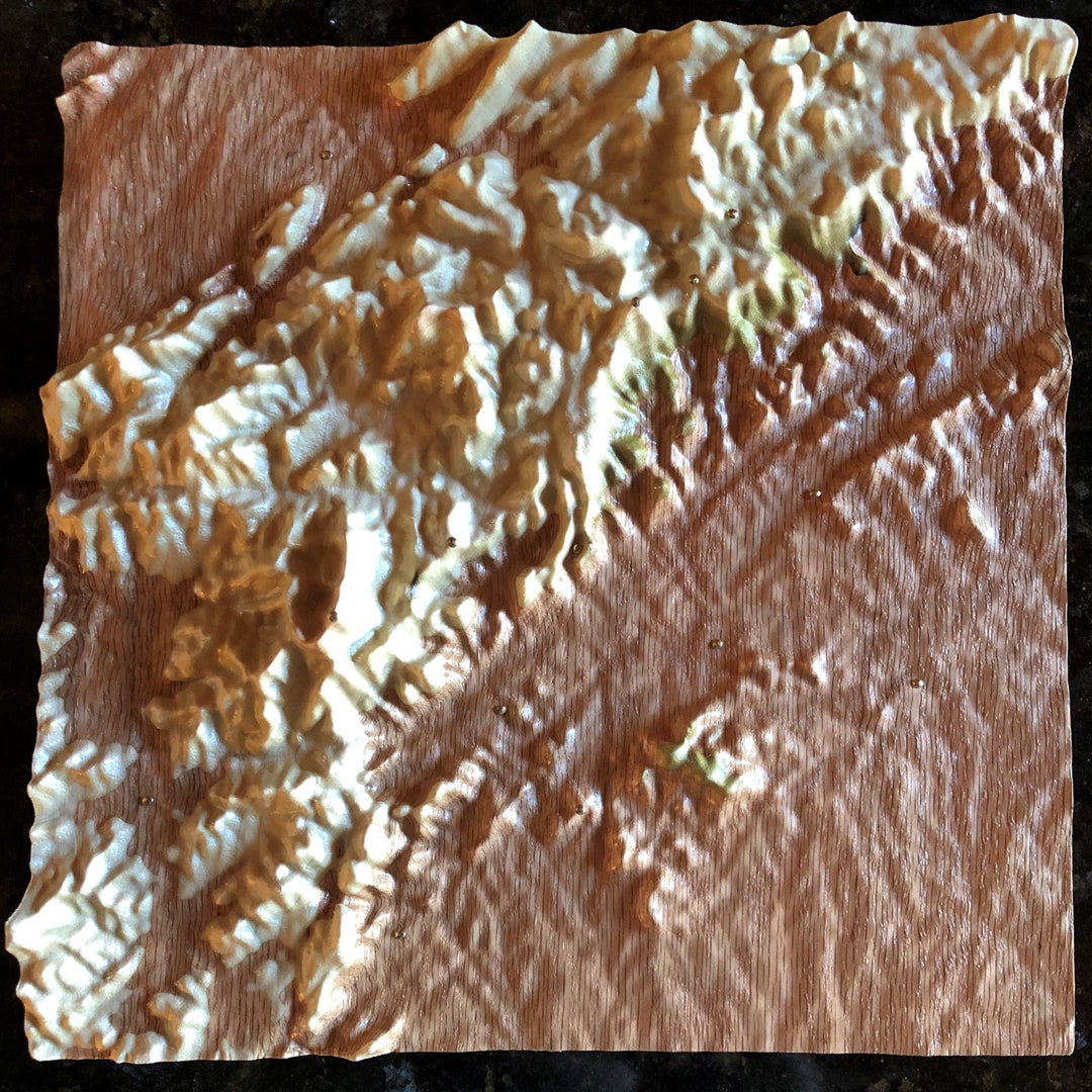 3D Wood Map of North Carolina Mountains - Etsy