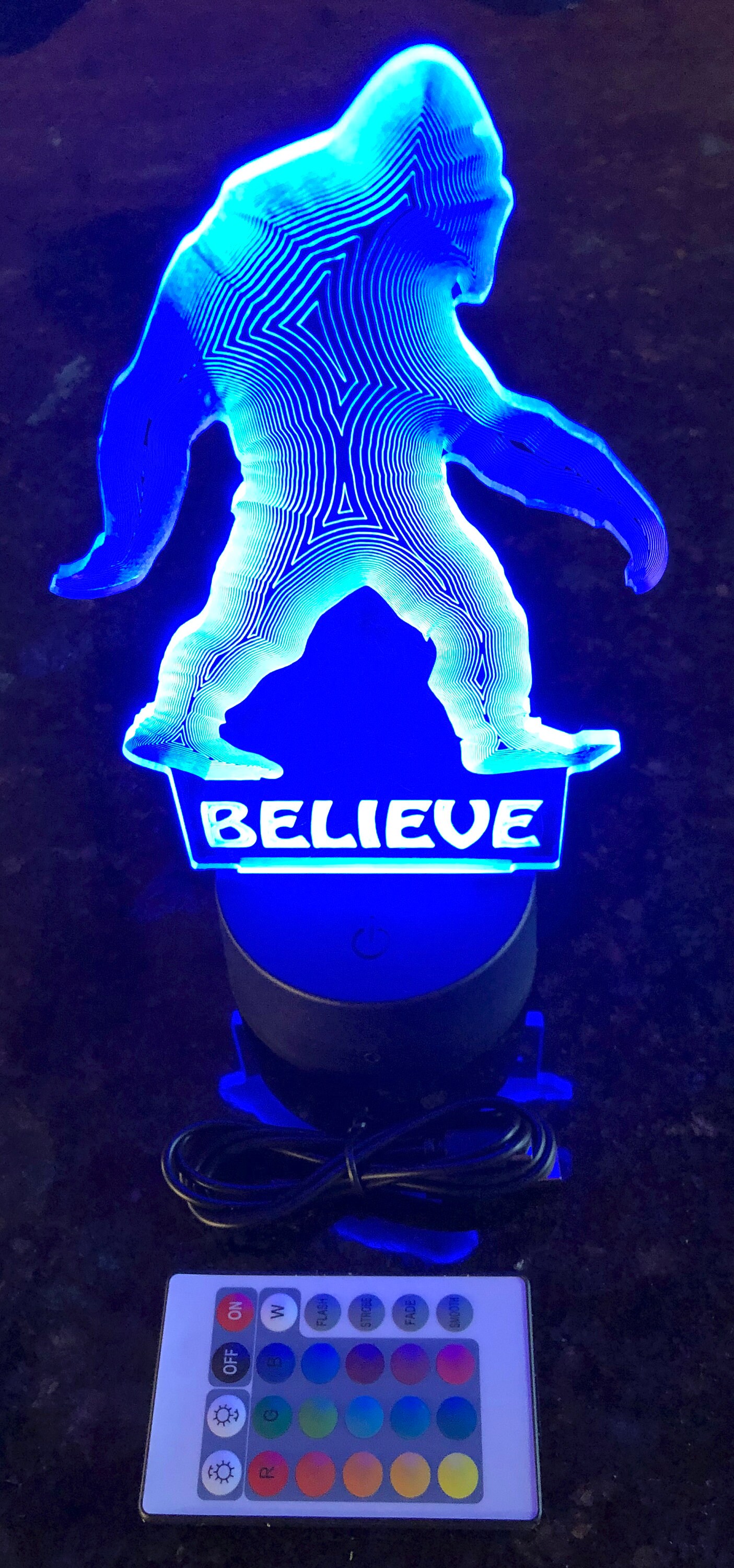 Big Foot Sasquatch 3D LED Light With Remote Control - Etsy